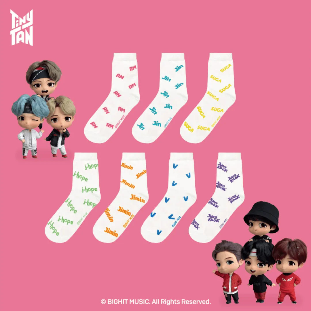 Buy BTS TinyTAN Name Socks | Oppa Store